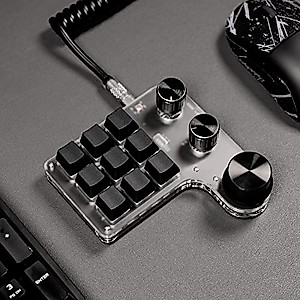 FOTABPYTI Custom Mini Keyboard Mini Gaming Keyboard Switches Interchangeable 3 Buttons 1200mAh Programmable for PC (Black)