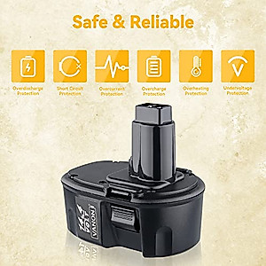 VANON [Upgraded to 4.8Ah 14.4V DC9091 DW9094 Ni-MH Replacement for DeWALT 14.4V Battery XRP DW9091 DW935 DE9038 DE9091 DE9092,2Pack