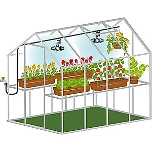 Lily's Home Misting System. Misters for Outside Patio Garden and Greenhouse, A No-Drip Mist Cooling System. Simple, Pre-Assembled, Plug and Play Concept