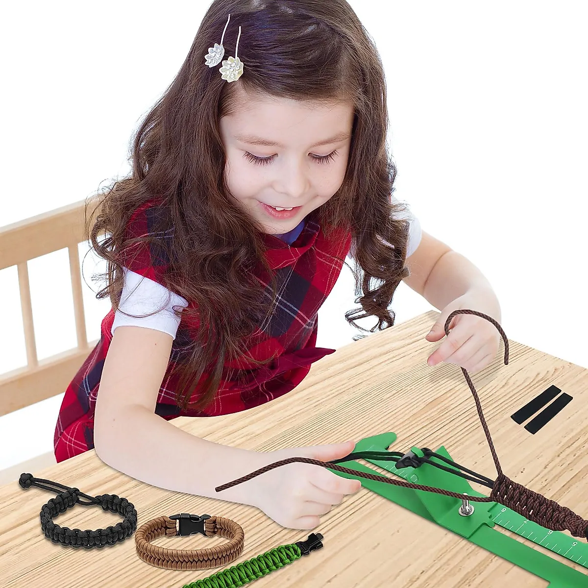 Catcan 2 in 1 Paracord Bracelet Jig, Paracord Bracelet Making Kit, Adjustable Length DIY Craft Monkey Fist Jig Tools 4" to 13" with Free Cord and Buckles