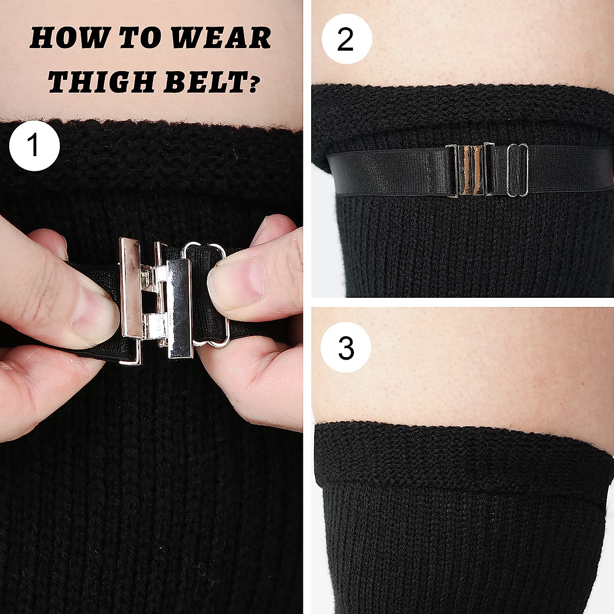 Plus Size Womens Thigh High Socks for Thick Thighs- Extra Long & Thick Over the Knee Stockings- Leg Warmer Boot Socks (Classic Black)