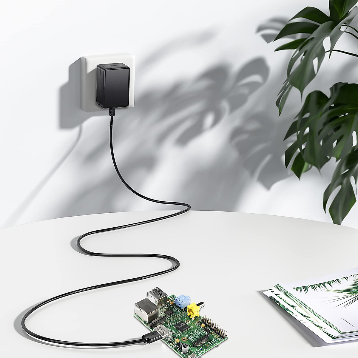 Raspberry Pi Power Supply, SoulBay 5V 3A Micro USB AC Adapter with 6Feet Long Cord for Raspberry Pi 3 2 Model B/B+ Pi A/A+ Zero, Android Tablet, Compatible with DC5V 2.5A 2A