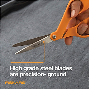 Fiskars 197060-1001 Petite Original Orange-Handled Scissors, 7 Inch, Orange