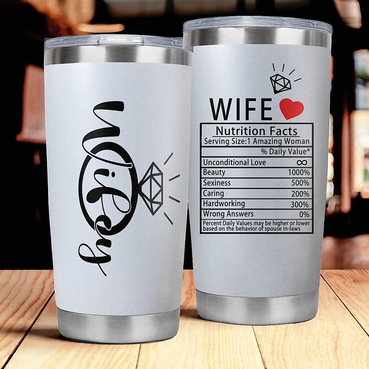 Znutrce Gifts for Wife from Husband, Wife Gifts - Valentines Day Gifts for Her - Anniversary, Birthday Gifts for Her - Wife Birthday Gift Ideas, Wifey Tumbler 20 Oz.