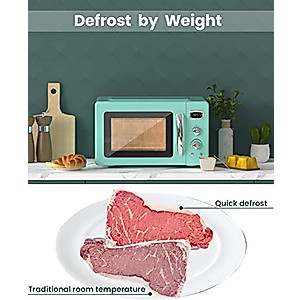 SIMOE Retro Countertop Microwave Oven, 0.9 cu.ft. 900 W Compact Micro-wave Oven with LCD display and 5 Micro Power