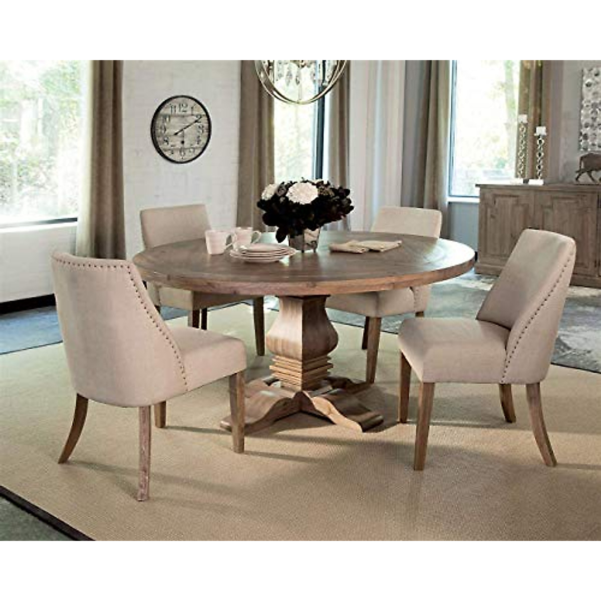 Donny Osmond Home Coaster Furniture Florence Round Pedestal Dining Table Rustic 180200