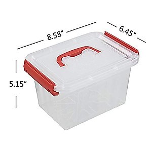 Kiddream 3 Quart Small Plastic Box, Storage Containers with Lids Set of 6