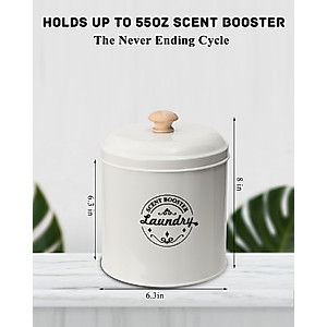 Laundry Scent Booster Beads Dispenser Container for Laundry Room Organization. Laundry Containers for Organizing. Metal Farmhouse Laundry Room Decor. Laundry Dispenser for Detergent, Powder (Cream)