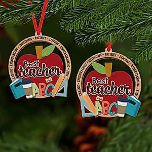 MUCHNEE Teacher Christmas Ornaments 2024, Gift For Teachers, End Of Year Teacher Gifts From Students University, Teacher Ornament, Thank You Appreciation Teacher Gift, Best Teacher Gifts For Women Men