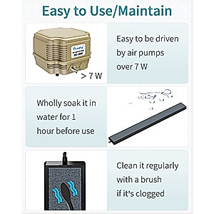 Pawfly 12 Inch Air Stone Grey Mineral Bubble Stone Bar Diffuser Bubbler Airstones for Aquarium, Fish Tank, and Pump