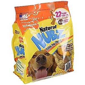 Nylabone (Pack of 2) Natural Nubz Edible Dog Chews 22ct. (2.6lb/Bag) -Total 5.2lb