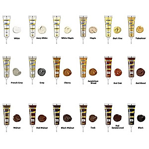 MYPROKIT Wood Filler, Wood Furniture Repair Kit, Wood Floor Scratch Remover with 18 Colors, Wood Putty and Beeswax for Wood Stains, Holes, Laminate, Cabinet, Tables, Cherry, Oak, Walnut - Set of 31