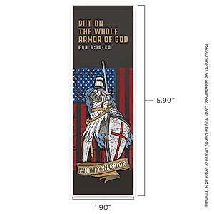 Full Armor of God Bible Bookmarks, Pack of 25 Templar Knight Christian Bible Verse Bookmarkers for Bible Study & Sunday School, Mighty Warrior Faith & Prayer Scripture Card Gifts for Men & Women