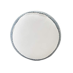 LR Home Simple Stripe Indoor Outdoor Pouf, Blue/White/Pink/Black, 20" x 20" x 20"