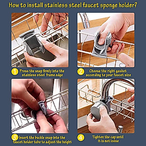 Faucet Rack Over Faucet Sponge Holder Faucet Caddy Faucet Sponge Holder Stainless Steel Sponge Holder for Soap, Scrubber, Towel etc