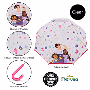 ABG girls Kids Clear for Rain Girl's, Transparent with an Easy Grip Handle, Dome Windproof, Bubble Umbrella, Elsa & Anna, Age 3-10 US
