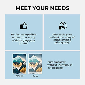 Penguin Remanufactured Printer Ink Cartridge Replacement for HP 63XL ,63 XL Used for Hp Deskjet Series:1110 1111 Envy Series:4510 4511 Officejet Series:3830 3831 3832 (1 Black,1 Color) Combo Pack