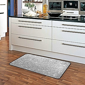 Gredecor Silver Glitter Kitchen Rug Anti Fatigue Kitchen Mats Non Skid Washable Floor Rugs Mat for Home Kitchen Office Laundry (39"x20")