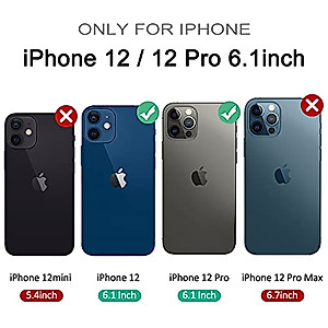 SURITCH Compatible with iPhone 12/iPhone 12 Pro Clear Case,[Privacy Screen Protector] Anti Spy Film Full Body Protection Shockproof Bumper Rugged Cover for iPhone 12/12 Pro 6.1 Inch (Clear)