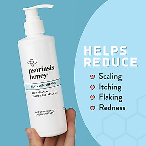 PSORIASIS HONEY Renewing Shampoo - Itchy & Dry Scalp Treatment - Psoriasis Shampoo With Argan Oil for Women & Men - Scalp Psoriasis Relief - Daily Hair Shampoo for Kids (8oz)
