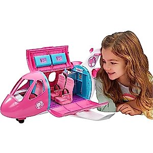 Barbie Airplane Playset, Dreamplane with 15+ Accessories Including Puppy, Snack Cart, Reclining Seats and More (Amazon Exclusive)