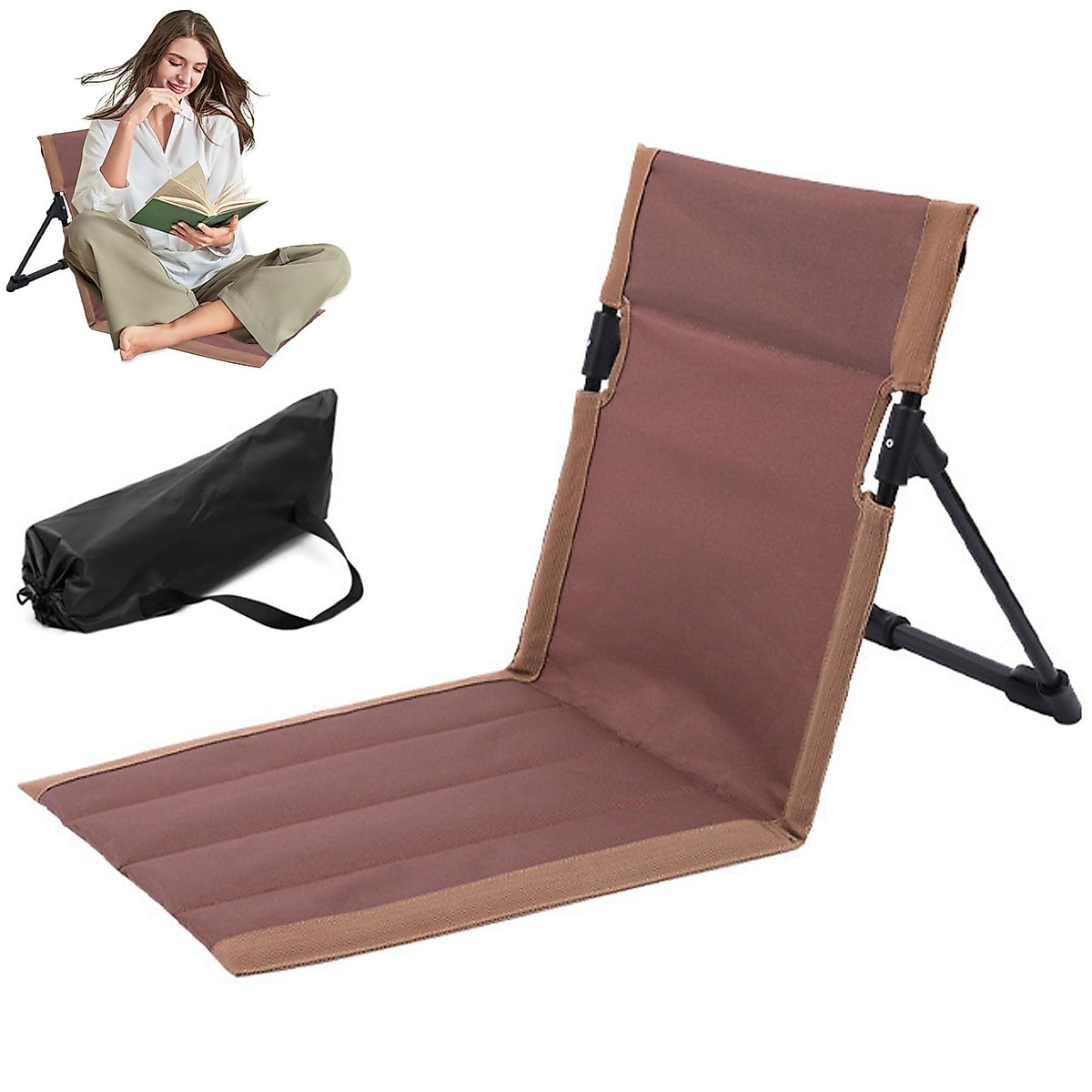 Wedhapy Beach Lounge Chair,Camping Chair Waterproof Folding Reclining Beach Chair, Lightweight Portable Beach Chair with Carry Bag for Holidays Garden Camping Park