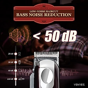 VENYES The Best Barber Clippers for Men, Noise-Free Professional Hair Clippers for Barbers, Cordless Clippers Professional Barbers, Barber Supply Magic Clip Cordless