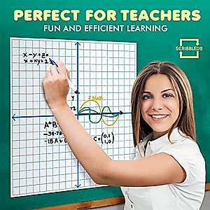 Jumbo Magnetic Coordinate Plane 27" x 27" White Board Dry Erase Graph Grid Board XY Coordinate Plane Grid Whiteboard Math Teacher Supplies