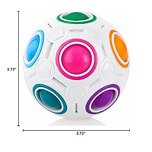 CUBIDI® Original Rainbow Puzzle Ball I Brain Teasers for Kids Ages 6-10 I for Boys and Girls 6+ Years I Travel Toy for Children | Fidget Ball Magic Ball