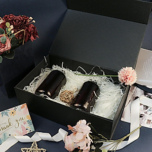 YINUOYOUJIA Large Gift Box14x9x4.5 Inch,Black Gift Box with Magnetic Closure Lid,Ribbon and Card,Present Box for Birthady,Valentine's Day,Mother's Day,Christmas,Box DIY,Anniversary