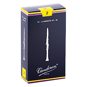 Vandoren CR102 Bb Clarinet Traditional Reeds Strength 2; Box of 10