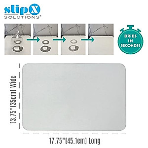 SlipX Solutions Quick Drying Stone Mat for Kitchen Counter, Bathrooms, Multi-Room Use, Diatomaceous Earth Non-Slip Drying Mat for Baby Bottles, Dishes, and More