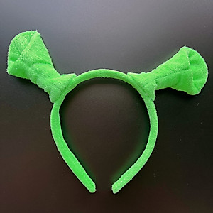 6 Pieces Green Ears Headbands Halloween Head Wrap Hair Accessories Cute Hair Band for Adult Kids Halloween Party Celebration Cosplay Decoration