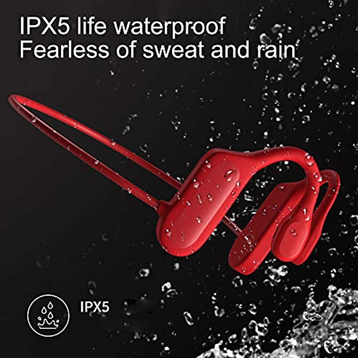 Wharick Wireless Bone Conduction Headphones,Bluetooth-Compatible 5.0 Earphone Ear Hook Bone Conduction Waterproof Wireless Sports Headphone for Workouts Running Light Blue