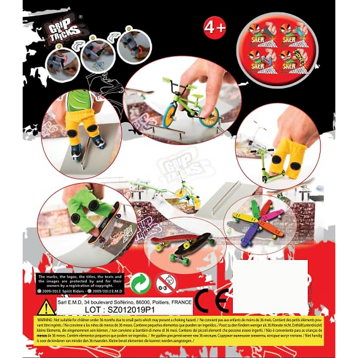 Grip and Tricks - 3 Finger Skates with Pro Fingerboard Tools and Toy Skateboards Accessories - Finger Skate Pack 3 - Finger Toy for Kids 6+ Years Old