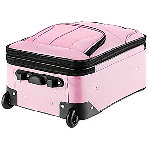 Rockland Fashion Softside Upright Luggage Set, Expandable, Pink, 2-Piece (14/19)
