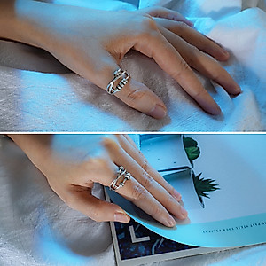 STJERNES s925 Sterling Silver Relaxing Rings For Women，Adjustable Stacking Spinning Worry Ring，Jewelry for Best Friends