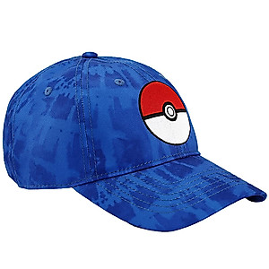 Bioworld Pokeball Embroidered Blue Tie Dye Cotton Twill Pokémon Baseball Hat