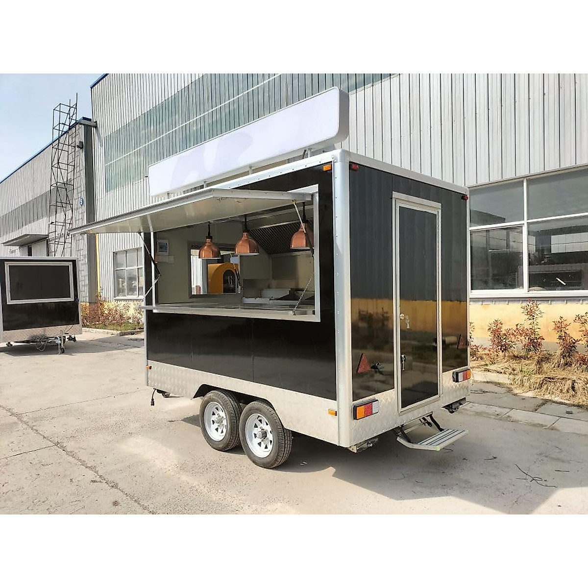 Mobile Food Trailer GL-FS250 Compact Shawarma, Coffee & Street Food Kiosk - 8.2 ft x 6.6 ft, Stainless Steel Work Table, Dual Sink, Water System, Electric Box - Ideal for Outdoor Catering and Events