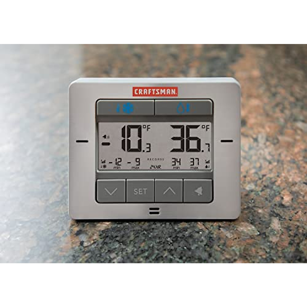 CRAFTSMAN Wireless Digital Refrigerator and Freezer Thermometer with Stainless Steel Temperature Gauge (CMXWDCR00514)