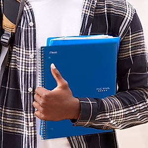 Five Star Spiral Notebooks Plus Study App, 2 Pack, 5 Subject, College Ruled Paper, 11" x 8-1/2", 200 Sheets, Black & White (73035)