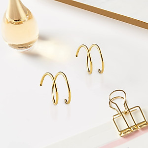 Double Nose Ring for Single Piercing, Gold Double Hoop Nose Ring 20 Gauge, Spiral Nose Rings for Women/Girl, Two in One Nose Ring Hoop, nose ring that looks like double piercing, faux double nose ring