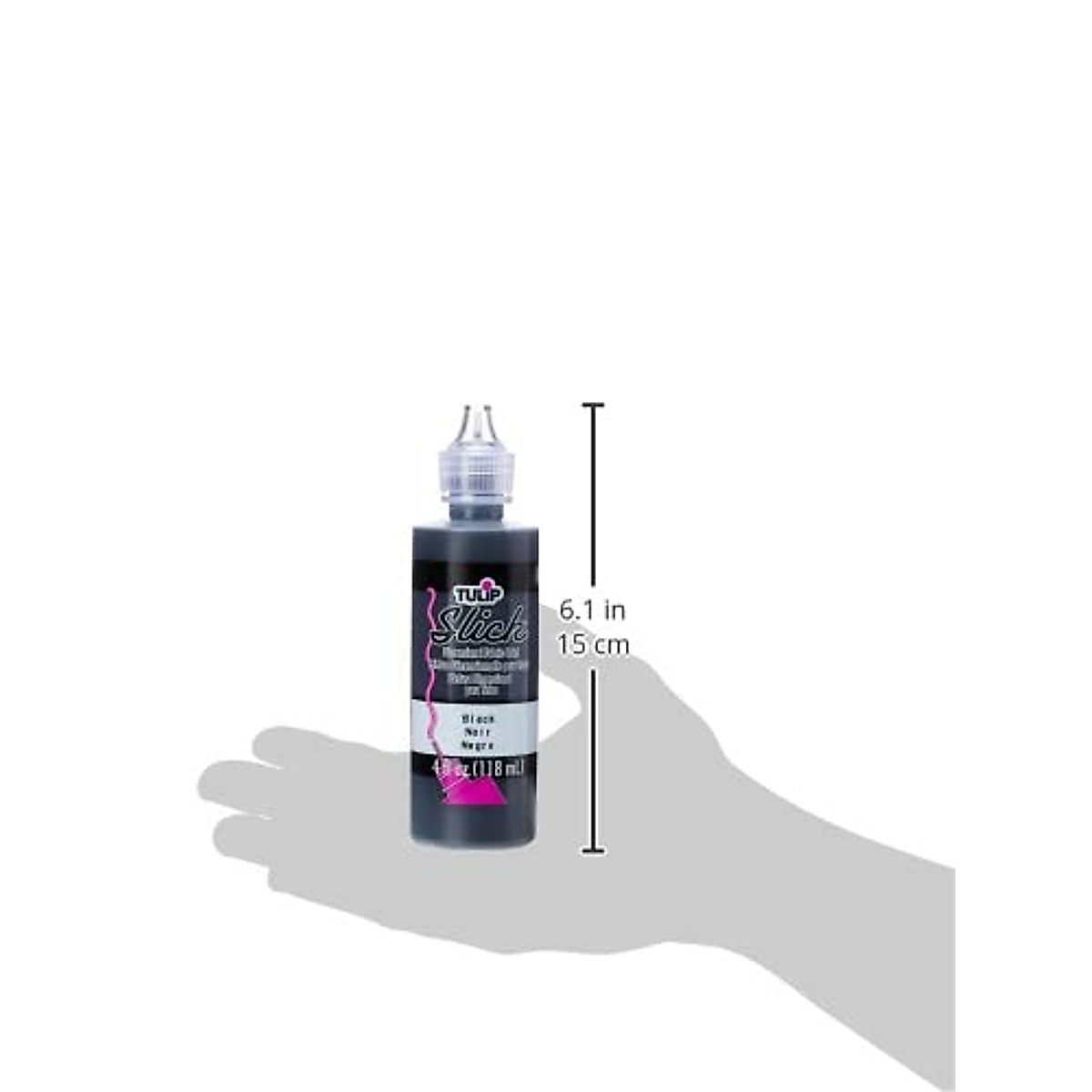 Tulip Dimensional Fabric Paint 41401 Dfpt 4Oz Slick Black, 4 Fl Oz (Pack of 1)