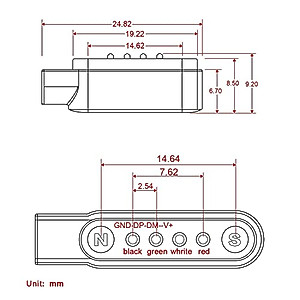 Aliwisdom Smart Watch Universal Charger Magnetic, Smartwatch Accessories 4 Pin Magnetic Suction Replacement Charger for Smart Watch/Fitness Tracker, Cable Contact pin spacing Compatible 7.62mm