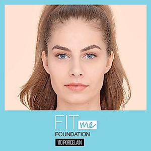 Maybelline Fit Me Matte + Poreless Liquid Foundation Makeup, Porcelain, 2 COUNT Oil-Free Foundation
