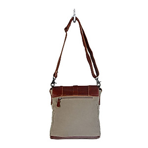 Myra Bag Retro-Inspired Small & Crossbody Bag Upcycled Cotton & Leather S-2859