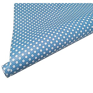 Decorative Self Adhesive Blue Polka Dot Contact Paper Shelf Drawer Liner Cabinets Dresser Liner Furniture Sticker Wall Crafts Decal Vinyl Film 17.7X78.7 Inches