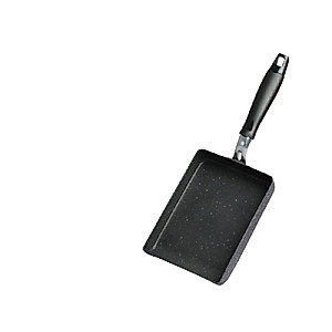 Japanese Style Frying Pan Square Maifan Stone Pot Non-stick Pan 13X18cm黑色木纹柄