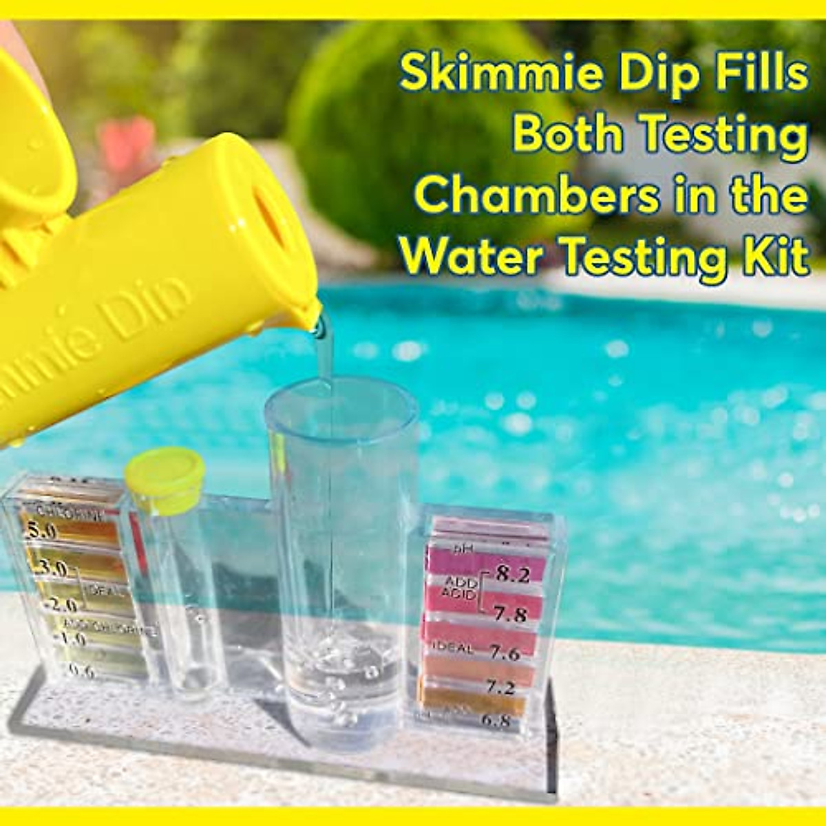 Skimmie Dip - The Convenient Pool Water Testing Attachment for The Skimmie Pole or Standard Size Pool Pole - Easy and Efficient Water Sample Collection and Testing