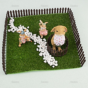 AUEAR, 35 Inch Mini Fairy Garden Fence Wood Ornament Wooden Decorative Picket for DIY Crafts Project (Brown, 4-Pack)